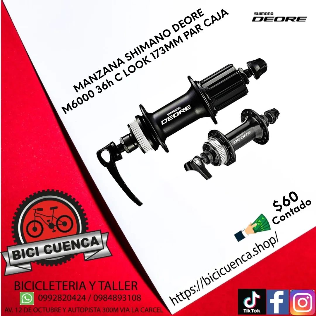 MANZANA SHIMANO DEORE FH-M6000 36h C LOOK 173MM PAR CAJA